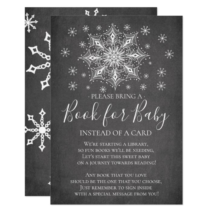 Snowflake Winter Baby Shower Book for Baby Invitation | Zazzle.com
