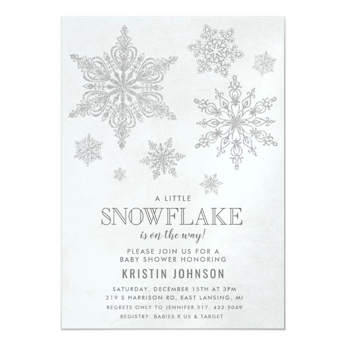Snowflake Winter Baby Shower Invitation | Zazzle.com