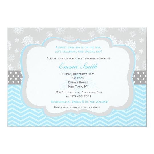 Snowflake Winter Baby Shower Invitations | Zazzle.com