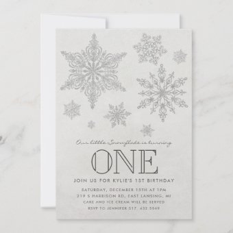 Snowflake Winter Birthday Party Invitation | Zazzle