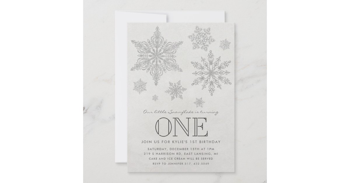 Snowflake Winter Birthday Party Invitation | Zazzle