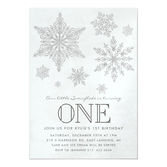 Snowflake Winter Birthday Party Invitation | Zazzle.com