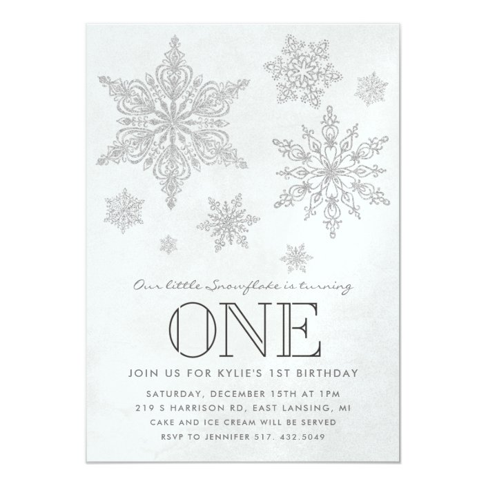 Snowflake Winter Birthday Party Invitation | Zazzle.com