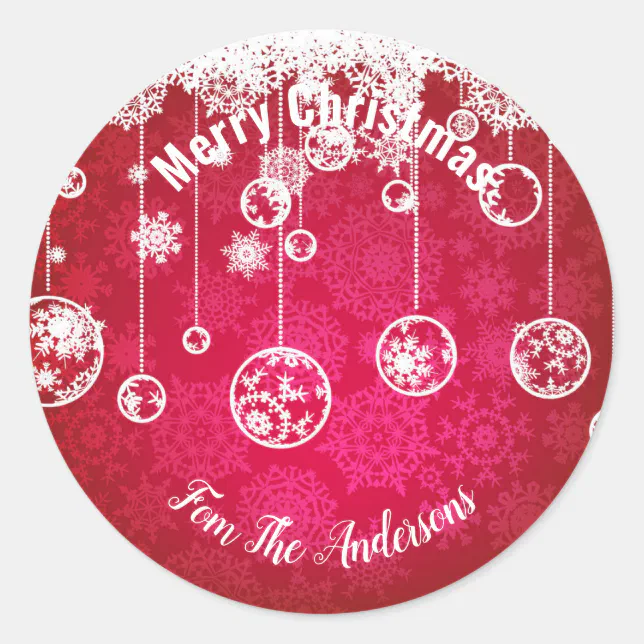 Snowflake Winter Christmas Backdrop Stickers | Zazzle