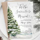 Snowflake Winter Christmas Tree Wedding Invitation | Zazzle