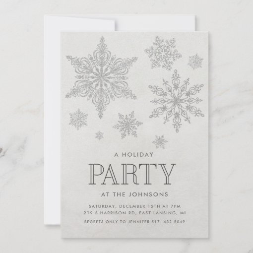 Snowflake Winter Holiday Party Invitation | Zazzle