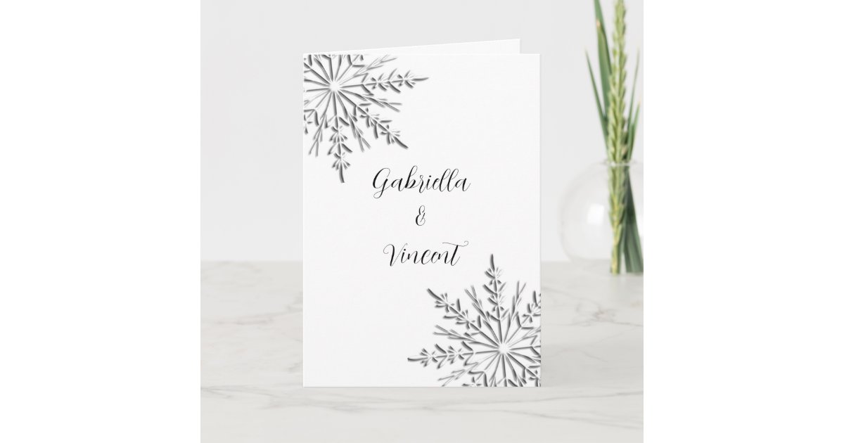 Snowflake Winter Wedding Invitation Card | Zazzle