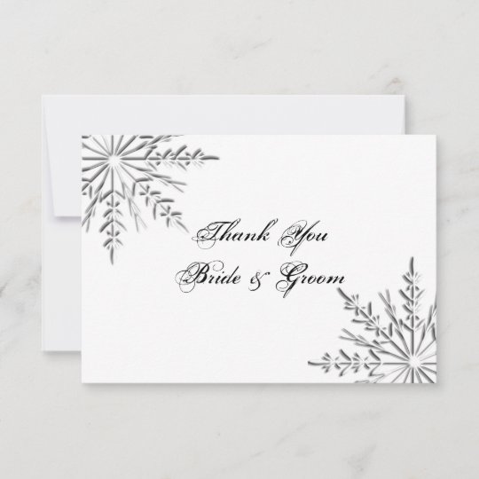 Snowflake Winter Wedding Thank You Notes - Flat | Zazzle.com