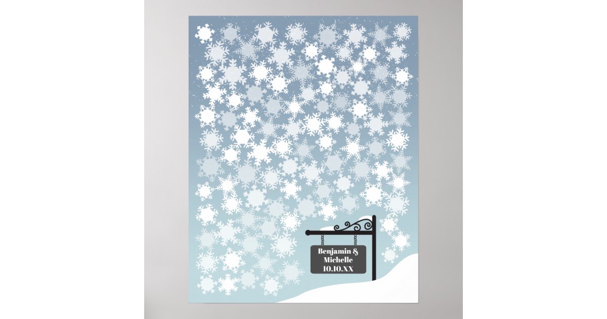Snowflakes - 100 Signature Guest Book Alternative | Zazzle