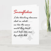 Snowflakes - a funny Christmas poem Holiday Card | Zazzle