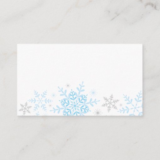 Snowflakes Baby Boy Shower Diaper Raffle Ticket Enclosure Card | Zazzle