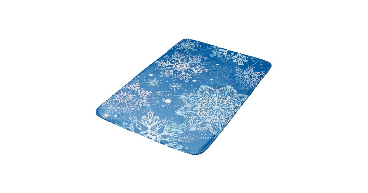 Snowflakes Bath Mat | Zazzle
