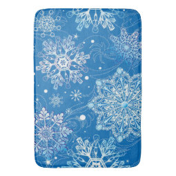 Snowflakes Bath Mat | Zazzle
