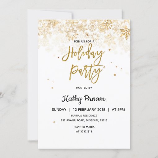 Snowflakes Christmas Holiday Party Invitation card | Zazzle