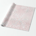 Snowflakes Christmas Holiday Pink Pastel Glitter Wrapping Paper | Zazzle