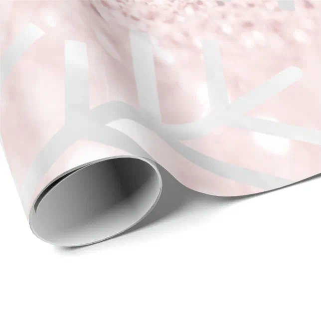 Snowflakes Christmas Holiday Pink Pastel Glitter Wrapping Paper | Zazzle
