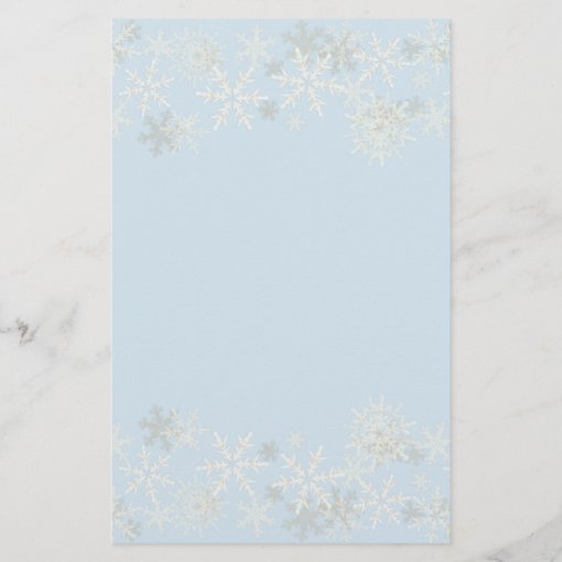 Snowflakes Christmas Letter Family Year in Review Stationery | Zazzle