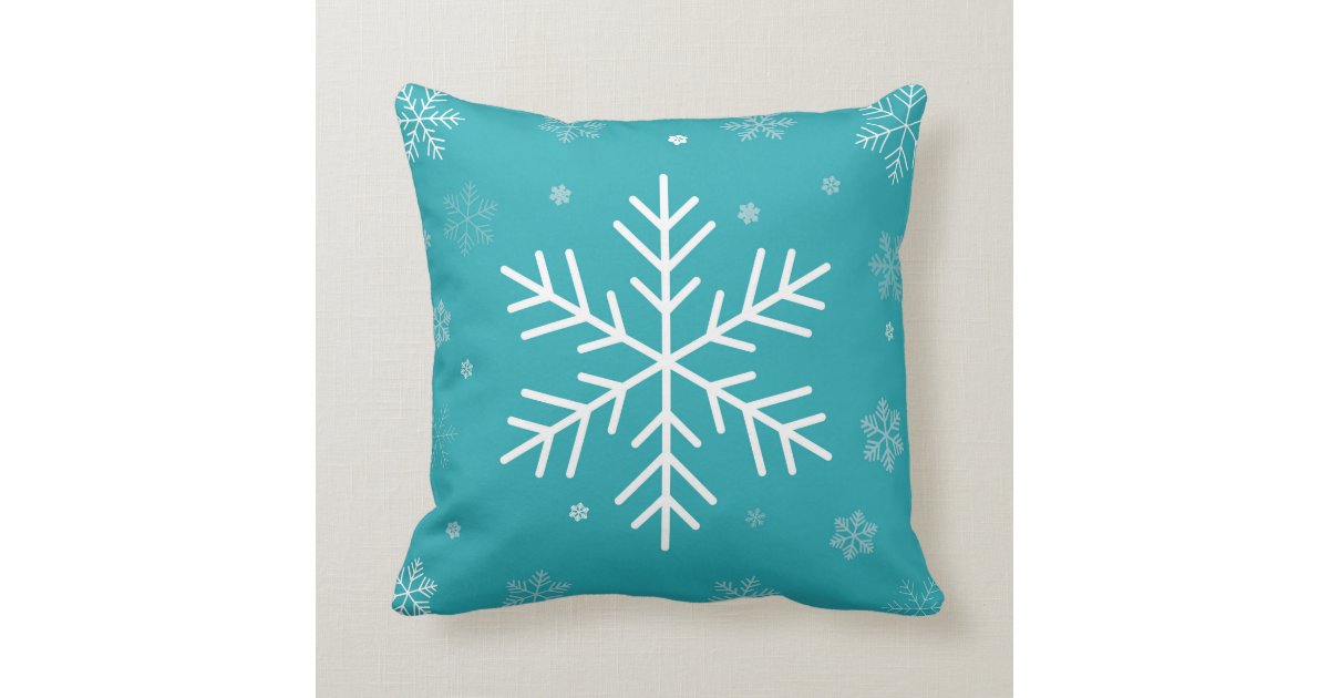 Snowflakes Cotton Throw Pillow 16x16 | Zazzle.com