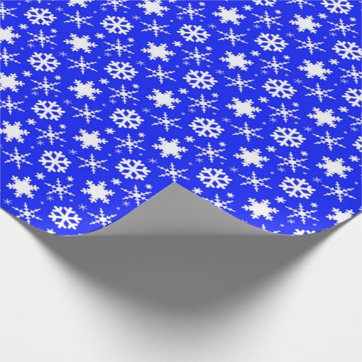 Snowflakes Dark Blue Wrapping Paper | Zazzle
