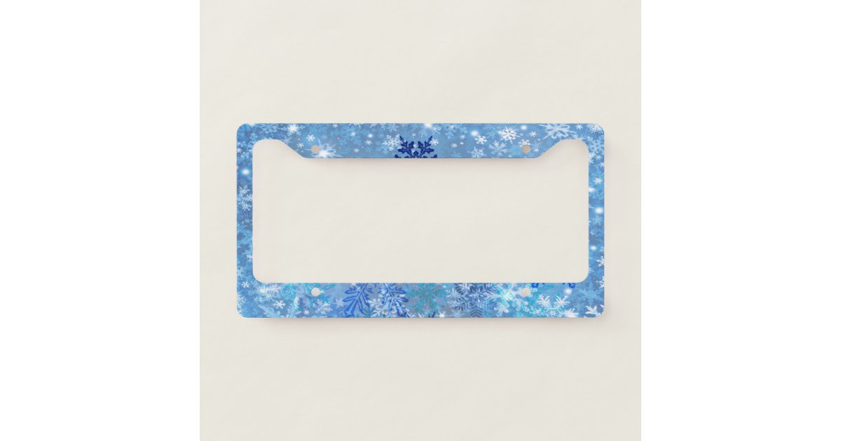 Snowflakes Design License Plate Frame | Zazzle