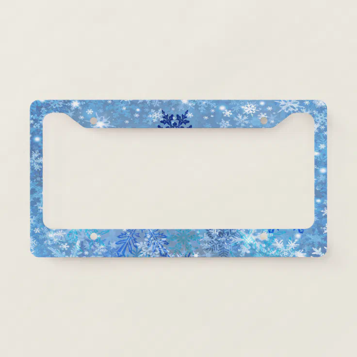 Snowflakes Design License Plate Frame | Zazzle