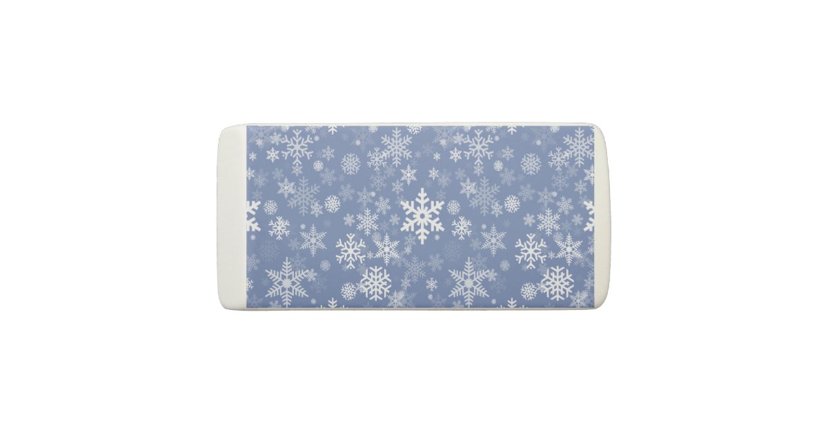 Snowflakes Graphic Customize Color Background on a Eraser | Zazzle