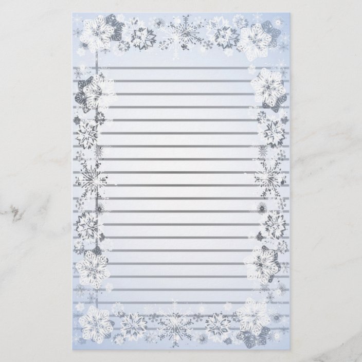 Snowflakes Heavy Lined Writing Paper | Zazzle.com