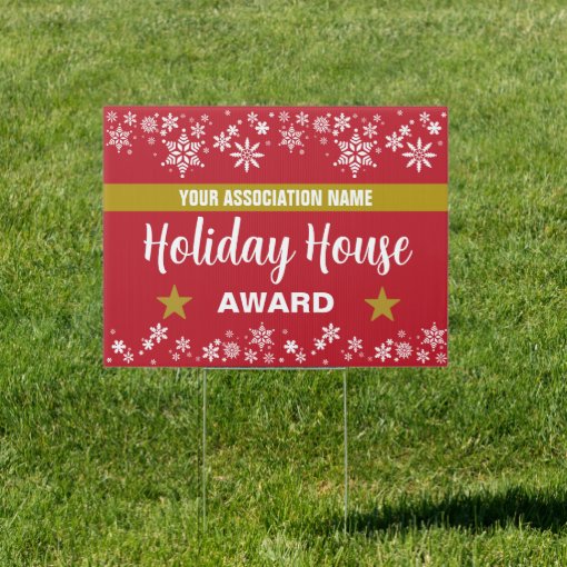 Snowflakes Holiday Decoration Award Neighborhood Sign | Zazzle
