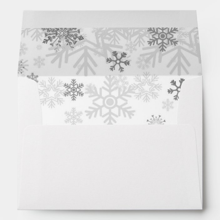 Snowflakes in Black and White Winter Holiday Envelope | Zazzle.com
