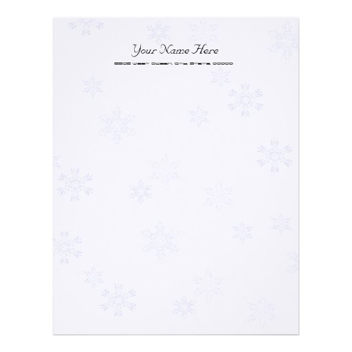 Snowflakes Letterhead Stationery Linen Paper | Zazzle