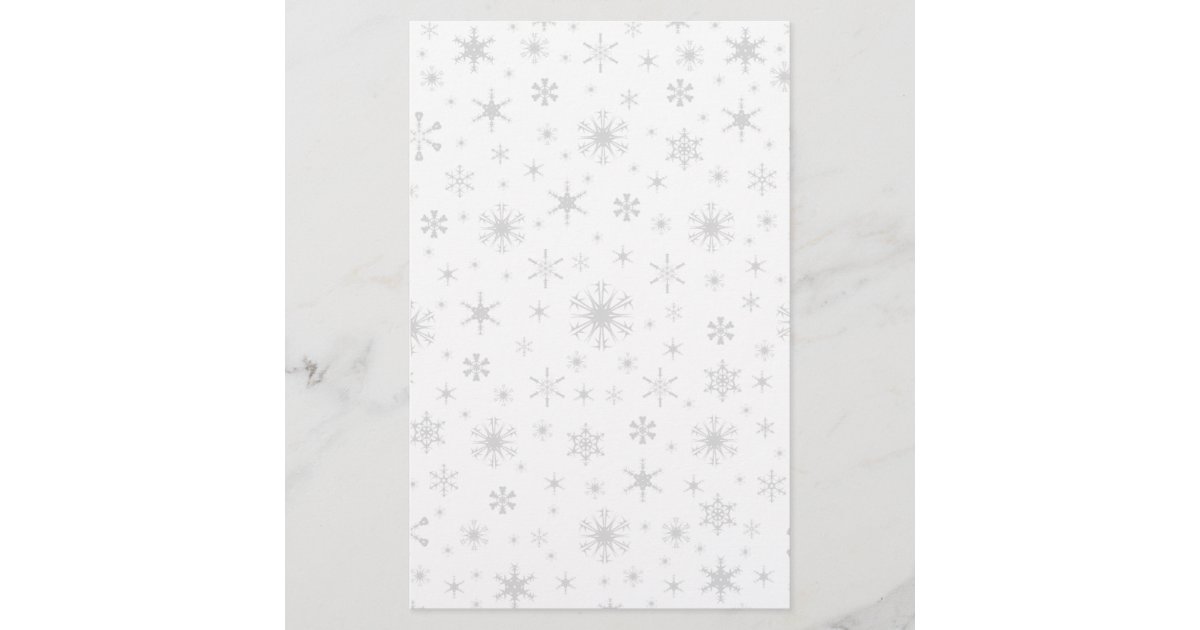 Snowflakes – Light Gray on White Stationery | Zazzle