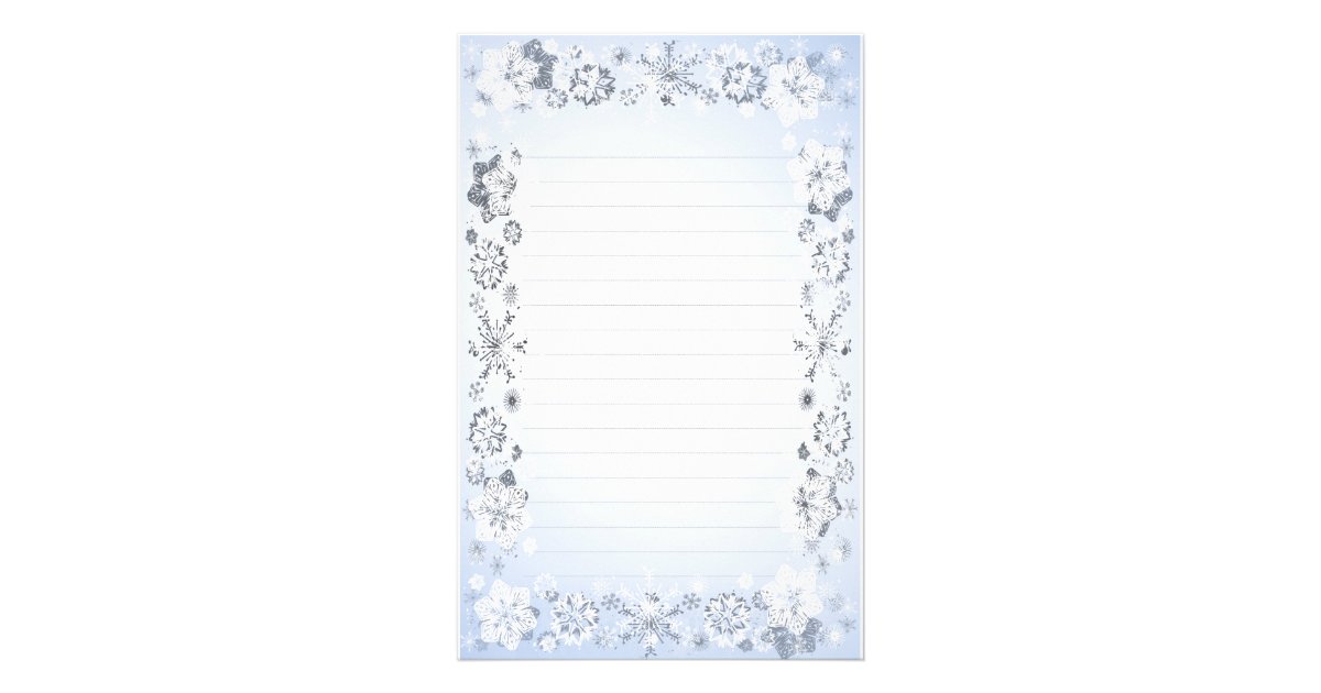 Snowflakes Lined Writing Paper | Zazzle.com
