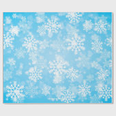 Snowflakes on Bright Blue Wrapping Paper | Zazzle