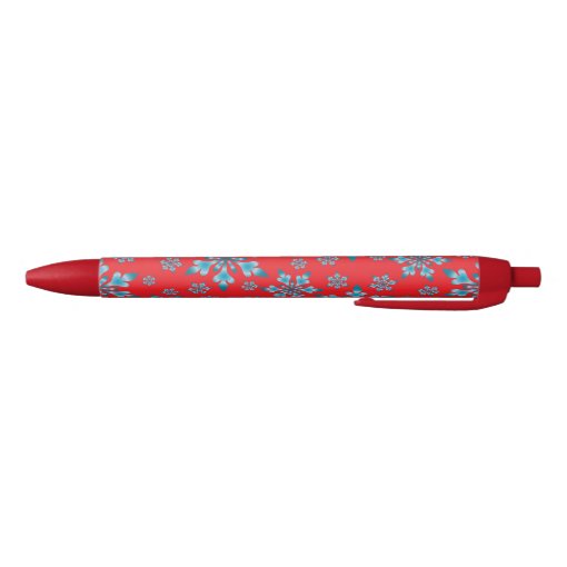 Snowflakes Pattern Black Ink Pen | Zazzle