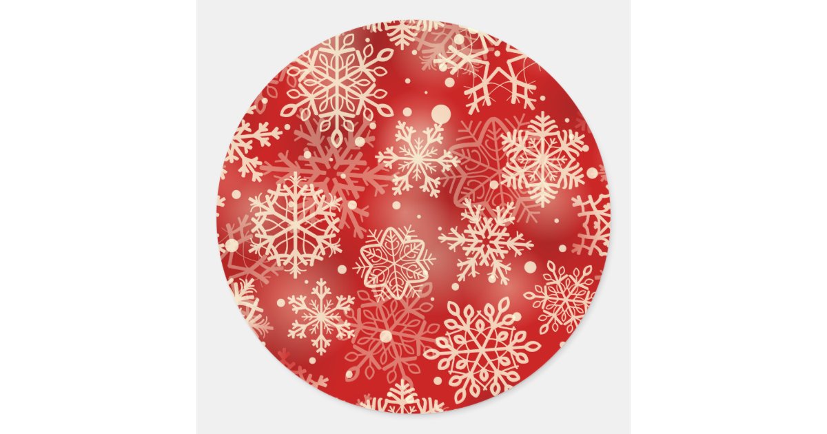 Snowflakes pattern classic round sticker | Zazzle
