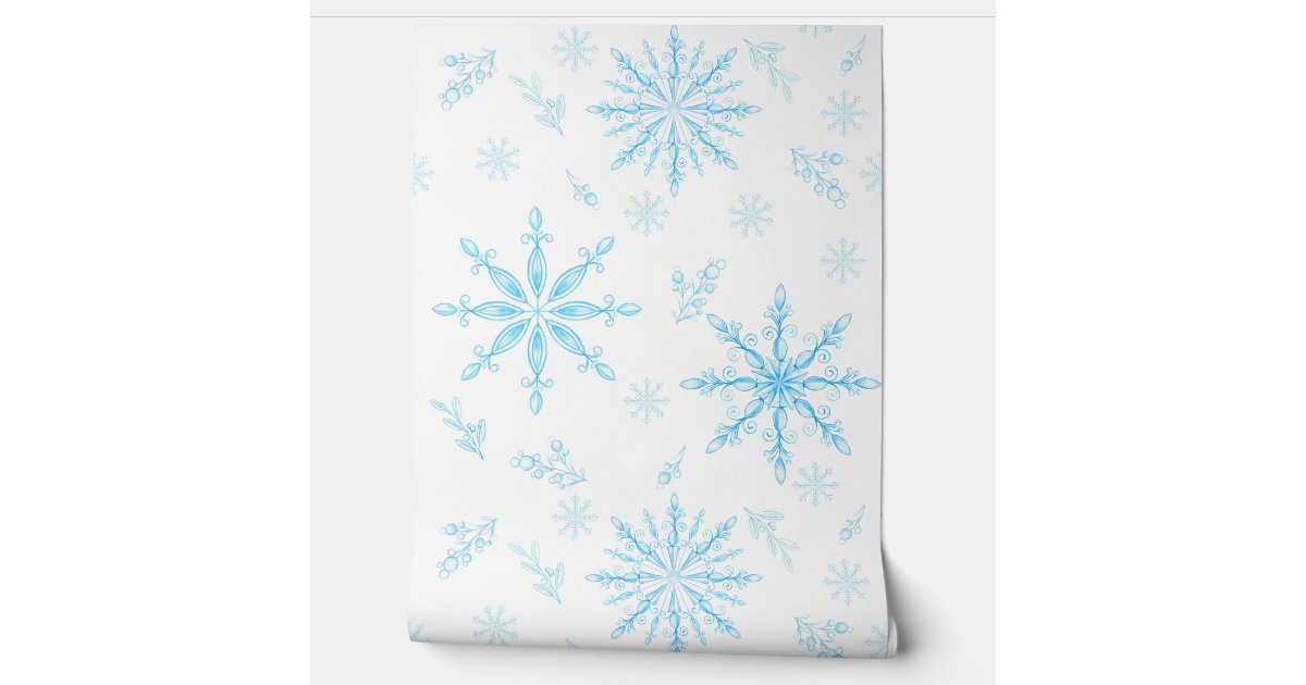 Snowflakes Unique Ice Crystals Wallpaper | Zazzle