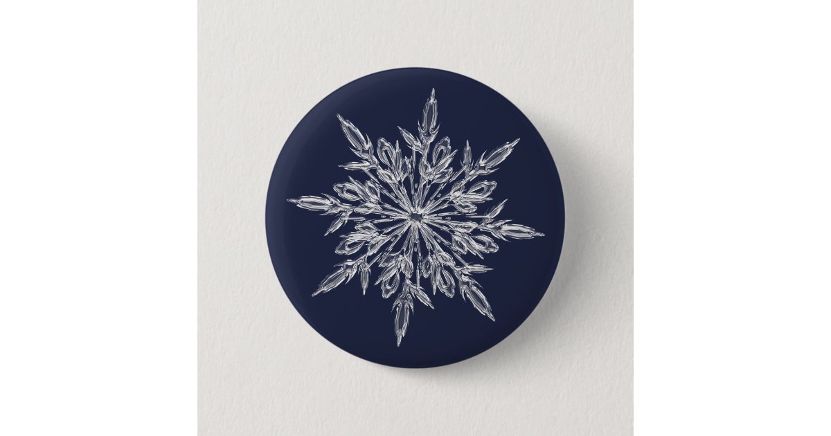 Snowflakes: winter is coming button | Zazzle
