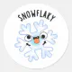 Snowflaky Funny Snow Flake Pun Classic Round Sticker | Zazzle