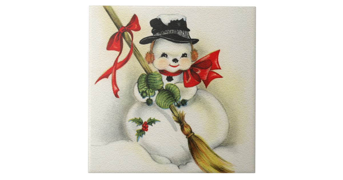 Snowman 001 ceramic tile | Zazzle