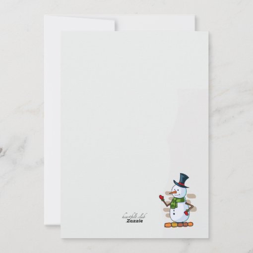 Snowman At The Door Holiday Moving Announcement | Zazzle