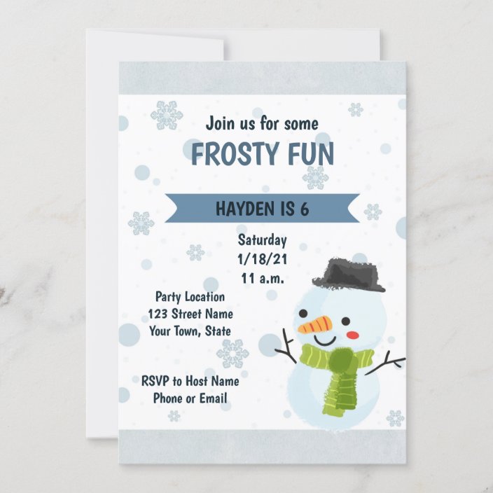 Snowman Birthday Invitation | Zazzle.com