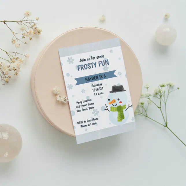 Snowman Birthday Invitation | Zazzle