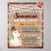 Snowman Building Contest school flyer Poster | Zazzle
