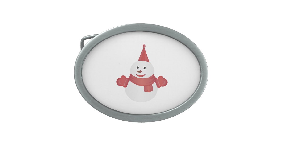 Snowman cartoon belt buckle | Zazzle