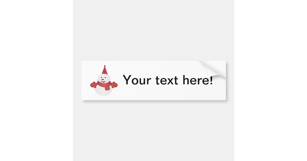 Snowman cartoon bumper sticker | Zazzle