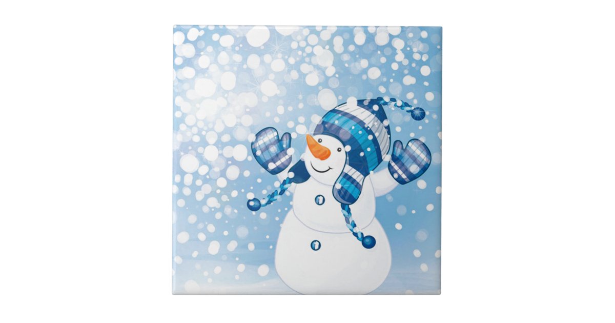 Snowman Ceramic Tile | Zazzle