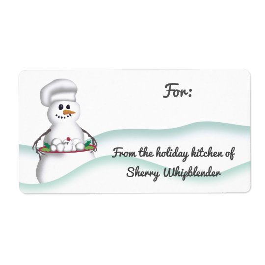 Snowman chef from the kitchen of Christmas sticker | Zazzle.com
