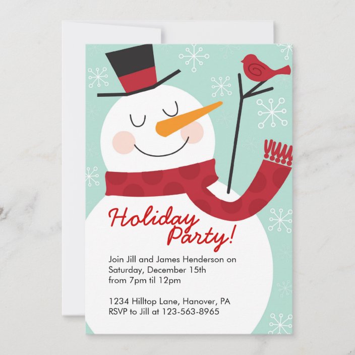 Snowman Christmas Party Invitations | Zazzle.com