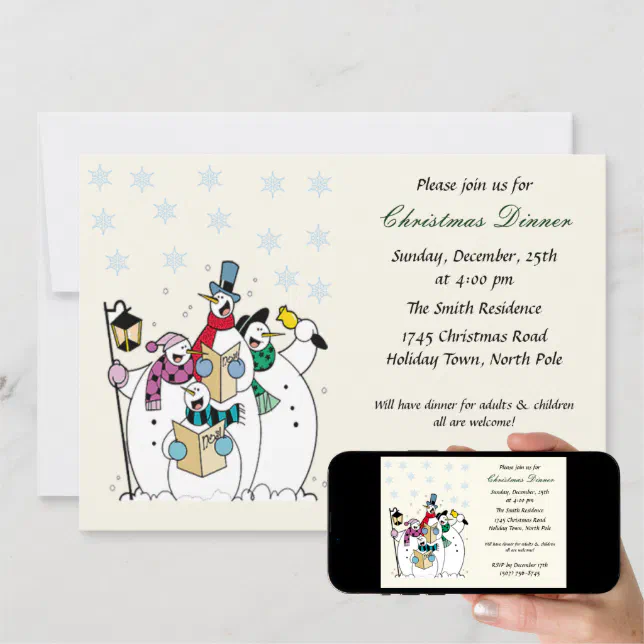 Snowman Christmas Party Invitations | Zazzle