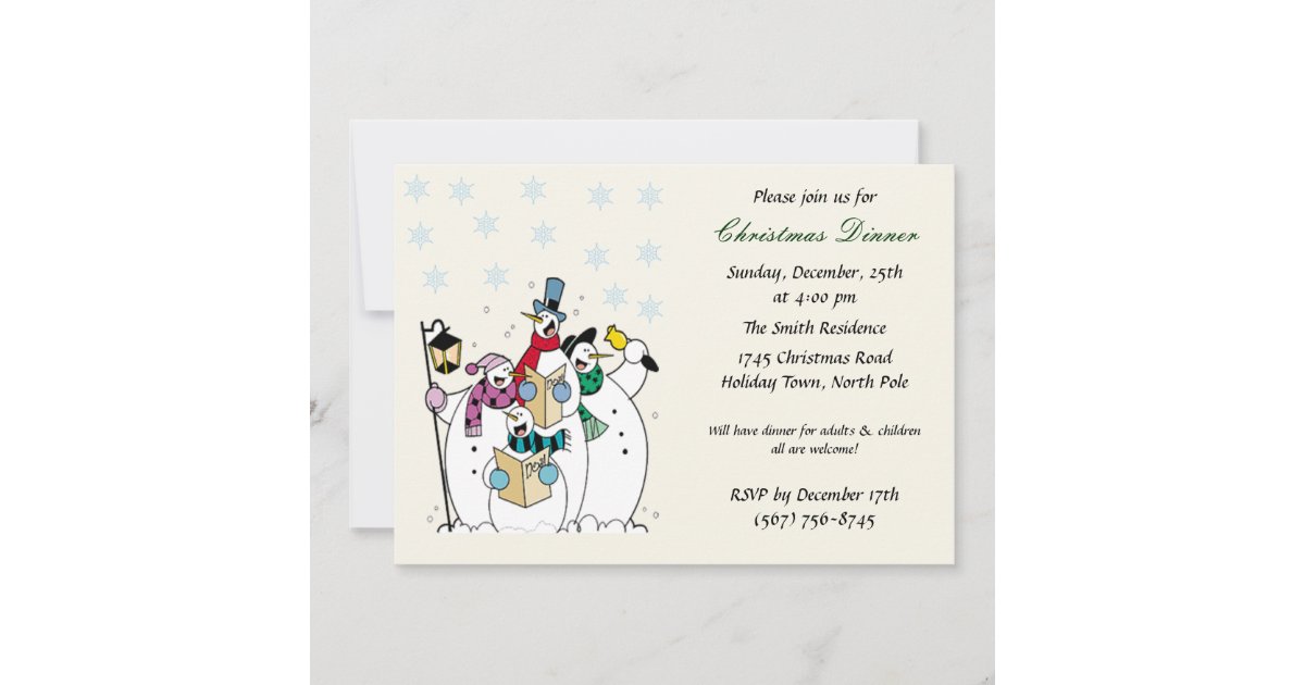 Snowman Christmas Party Invitations | Zazzle